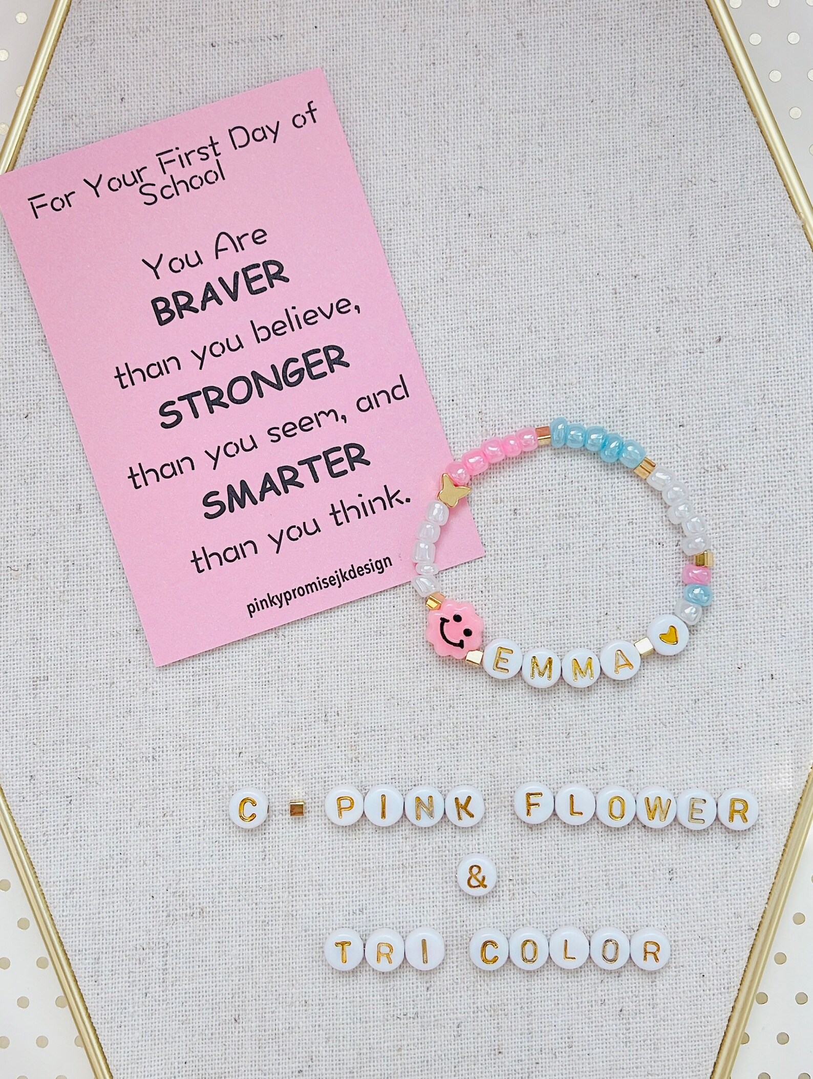 Back to School Stacking Beaded Smiley Face Bead Bracelet - Etsy