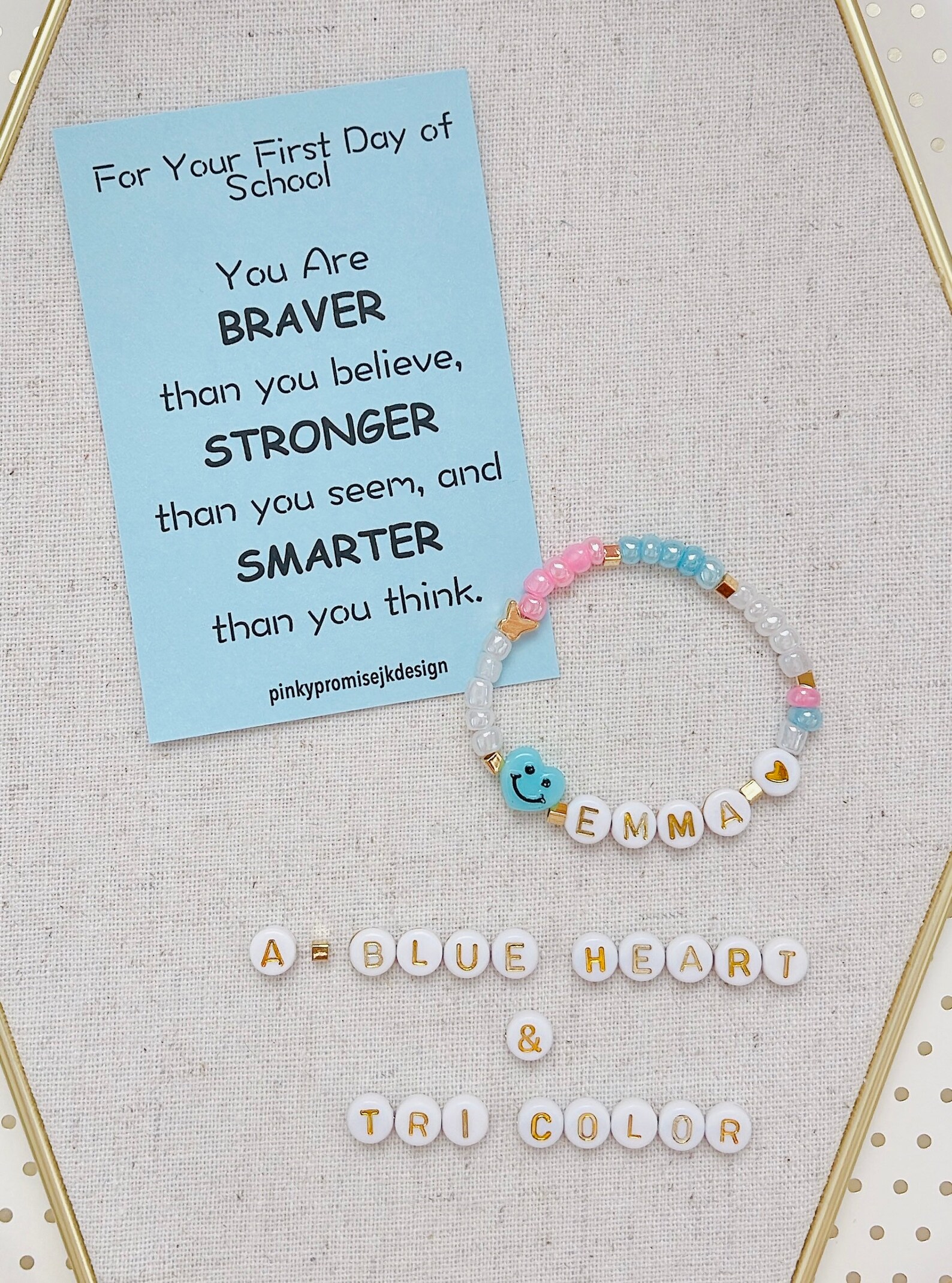 Back to School Stacking Beaded Smiley Face Bead Bracelet - Etsy