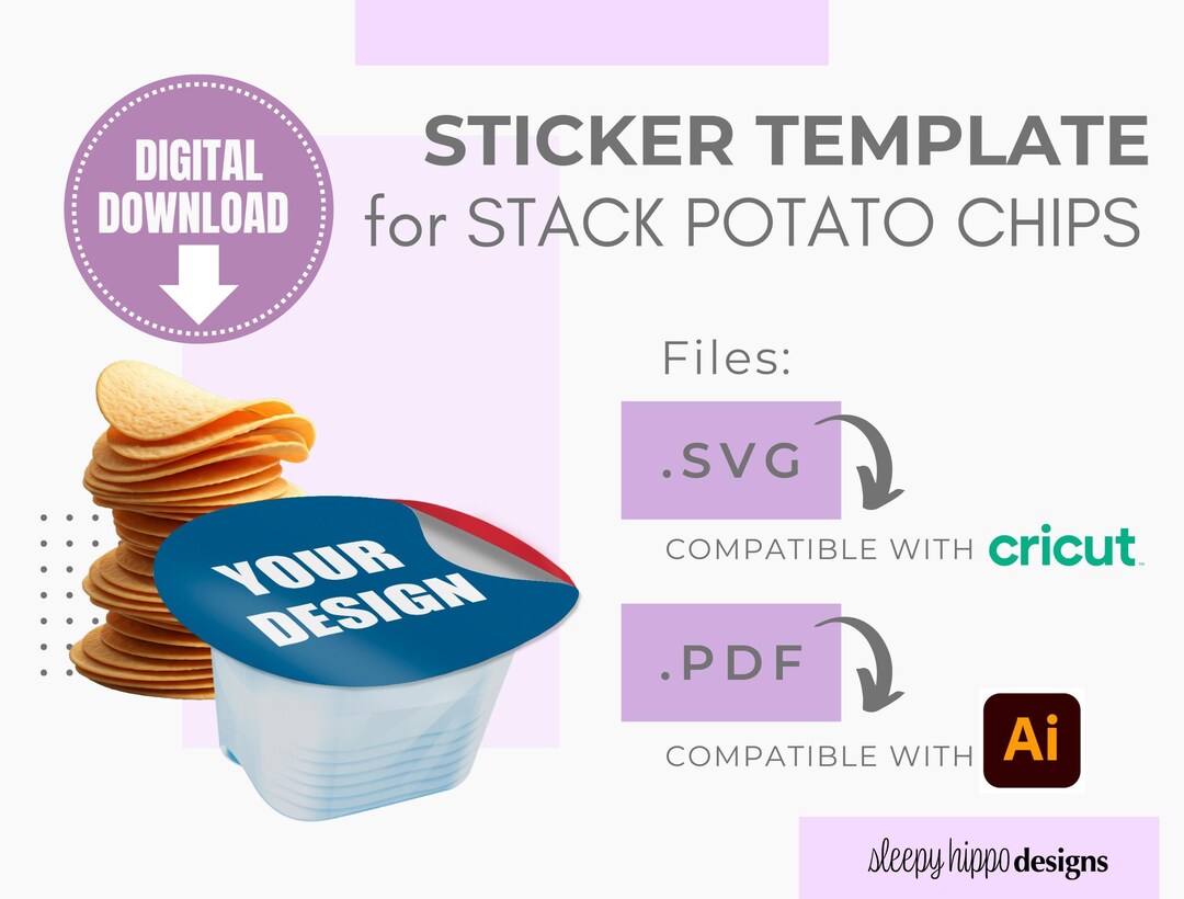 Potato Chips Stack Label Potato Chips Stack Sticker Blank Template ...