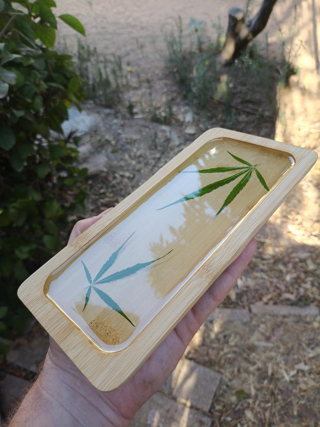 Epoxy Resin Wood Tray W Cannabis Weed Leaf - Etsy