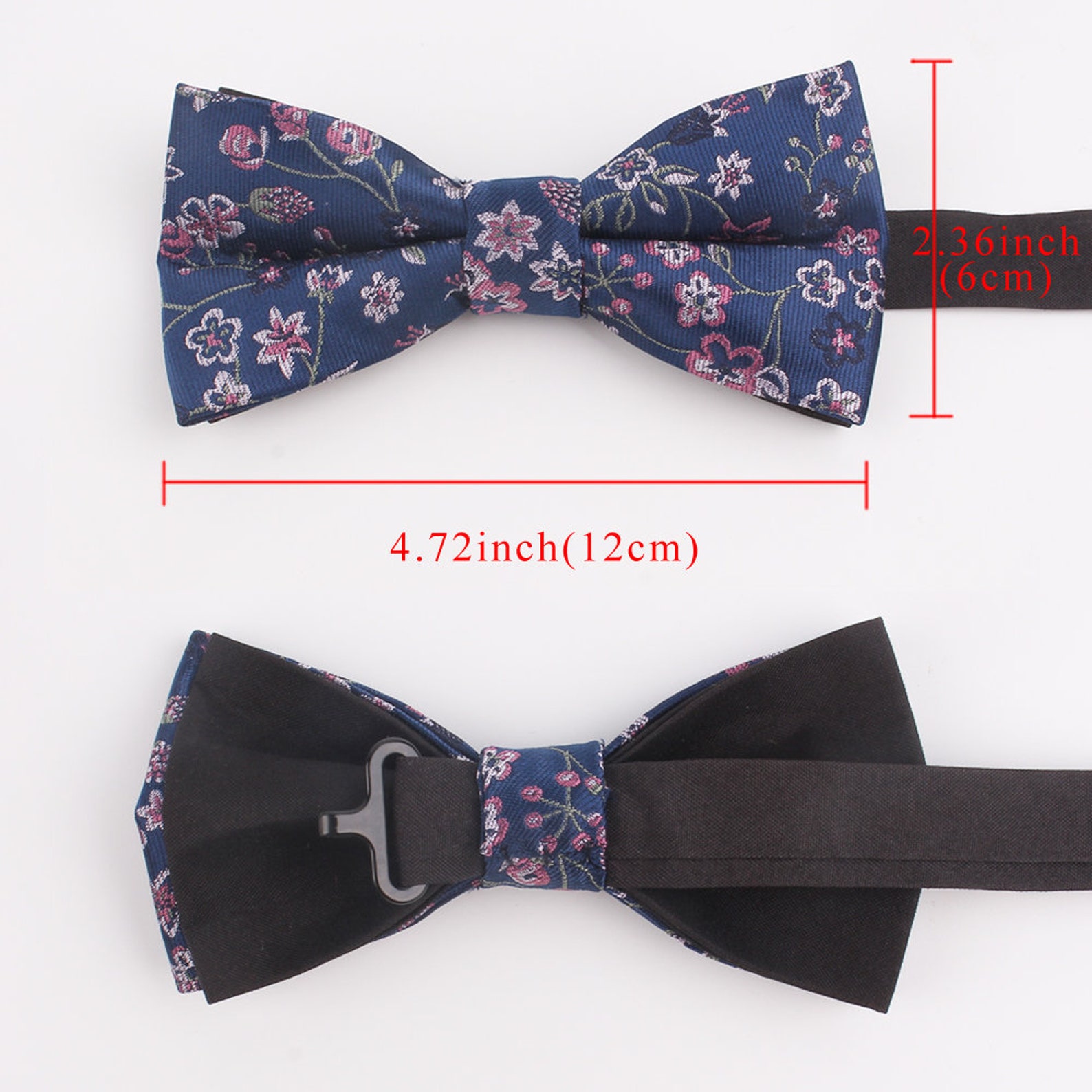 Floral Woven Big Neck Tie Bow Tie Mask and Pocket Square - Etsy