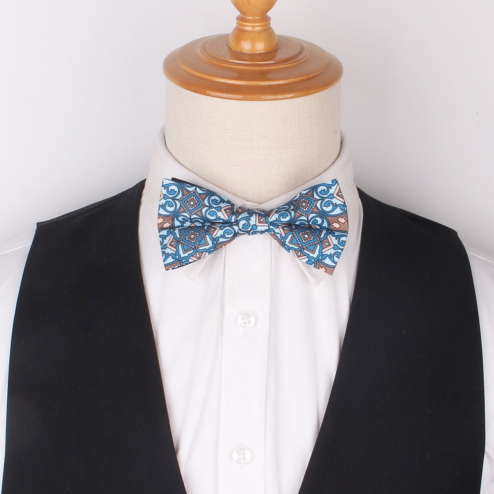 Satin Soft Print Fabric Tie SetWedding Neck Ties and Face | Etsy