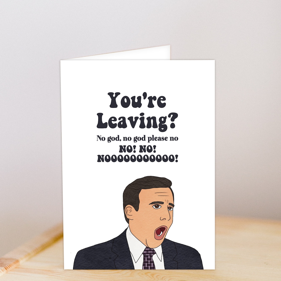 The Office TV Show Michael Scott Goodbye Card, Hand Drawn Printable ...