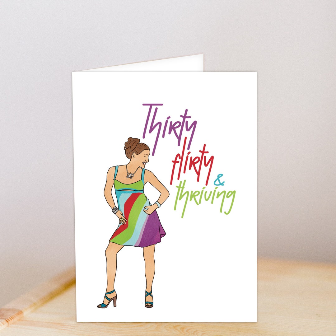 Thirty Flirty and Thriving Card, Suddenly 30, 13 Going on 30. Jenna ...