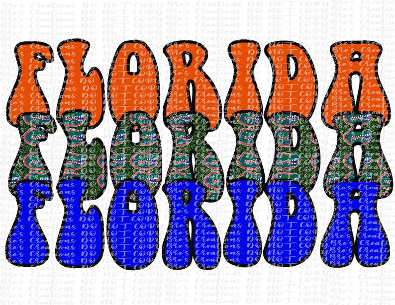 Florida, Stacked Florida PNG, Gators, Go Gators, Football, Orange Blue ...