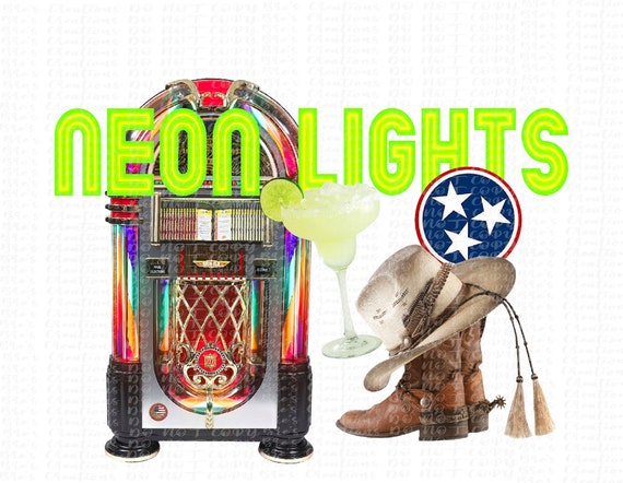 Neon Lights Png/ Sublimation Country Music Jukebox | Etsy