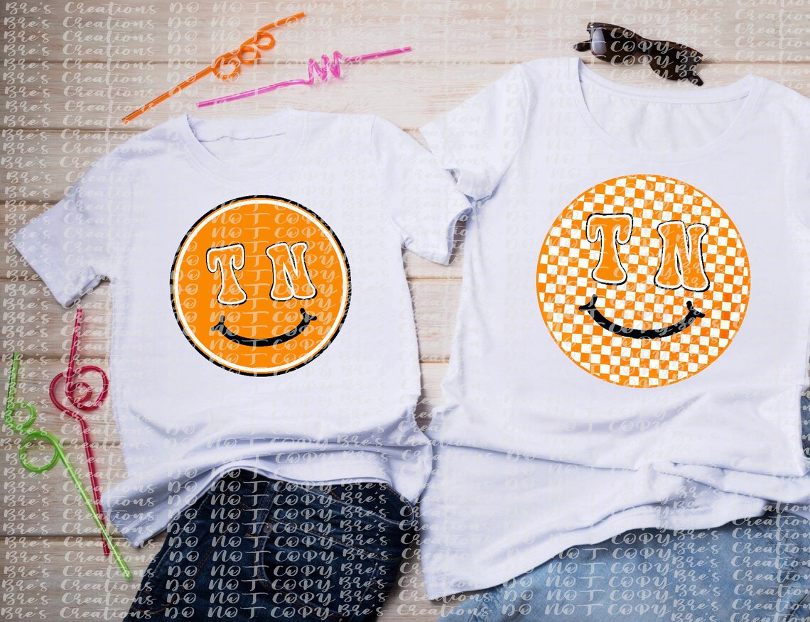Tn Checkered Smiley Distressed & Solid Png 2 Files TN Game - Etsy