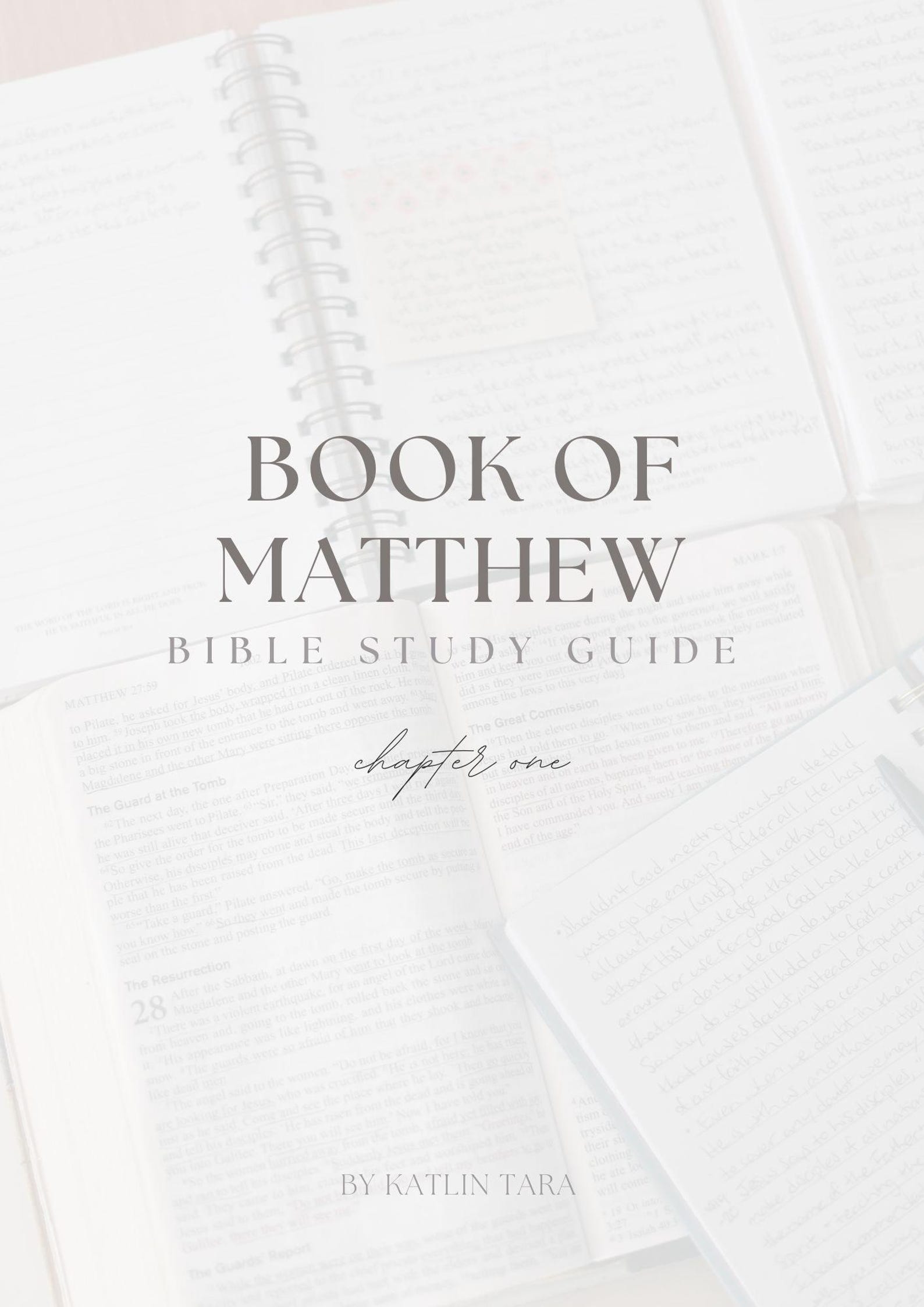 Book of Matthew Bible Study Guide: Chapter One Downloadable Printout - Etsy