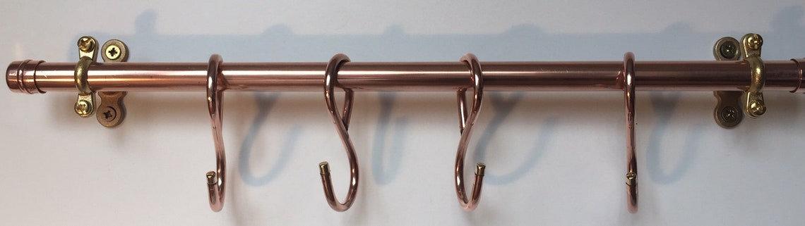 Pot Rack 24 With 6 Copper Hand Forged Rustic French - Etsy