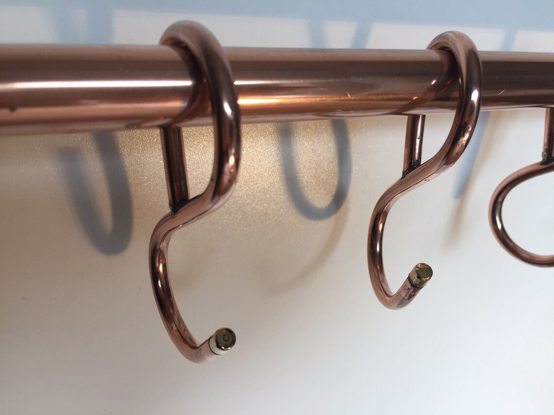 Pot Rack 24 With 6 Copper Hand Forged Rustic French - Etsy
