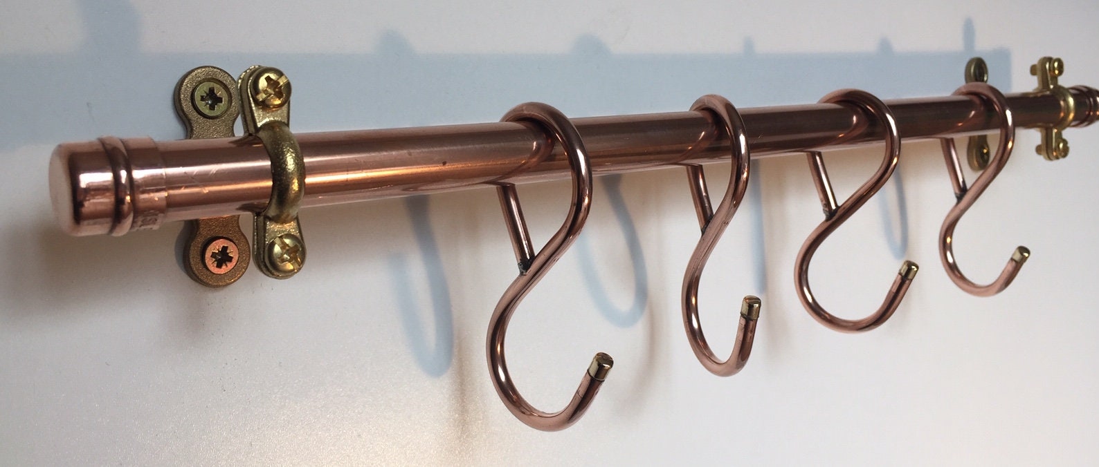 Pot Rack 24 With 6 Copper Hand Forged Rustic French - Etsy