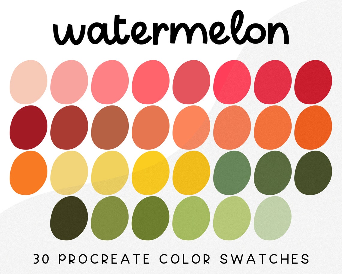 Watermelon Procreate Color Palette Swatches, Instant Download - Etsy