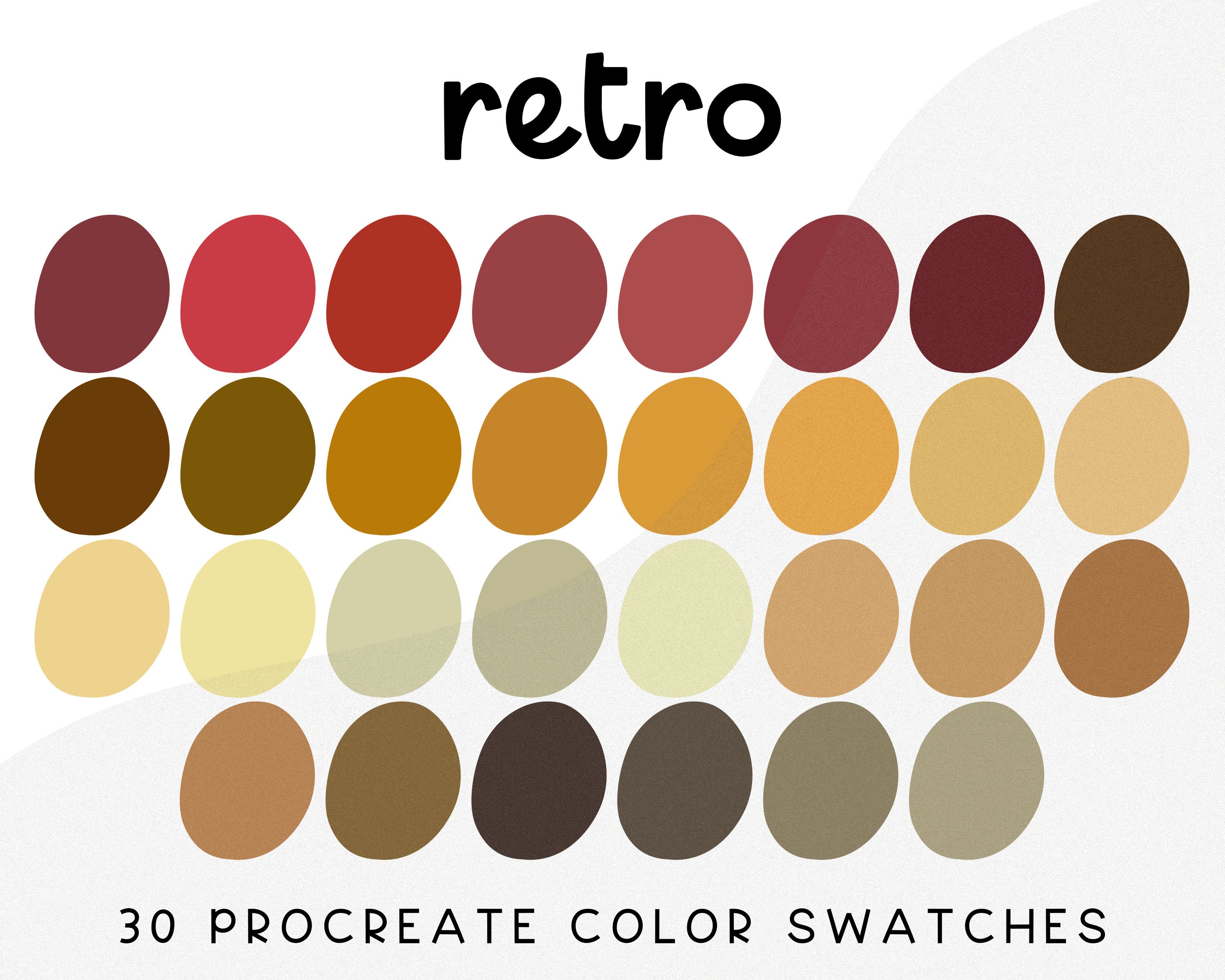 Retro Procreate Color Palette Swatches Instant Download Etsy Canada