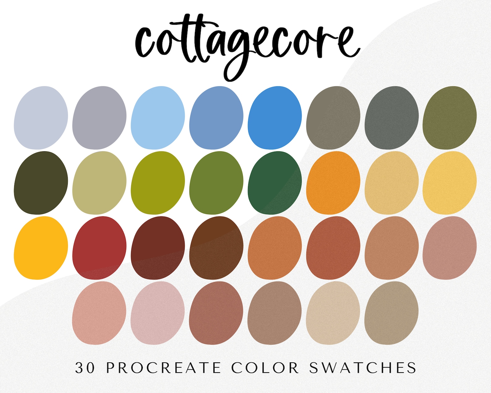 Cottagecore Procreate Color Palette Swatches Instant | Etsy