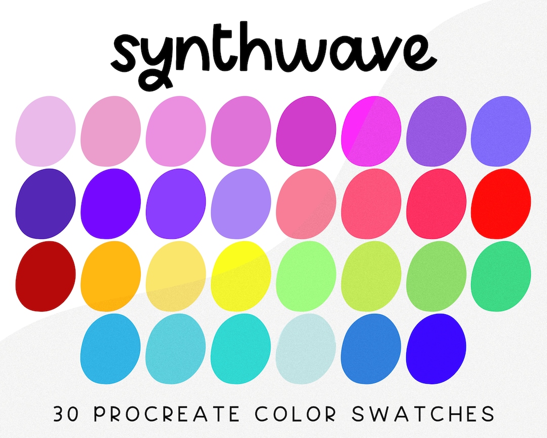 Synthwave Procreate Color Palette Swatches Instant Download - Etsy