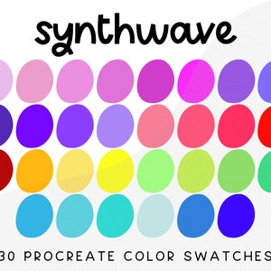 Synthwave Procreate Color Palette Swatches Instant Download - Etsy