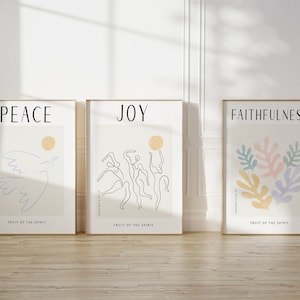 Fruit of the Spirit Set of 3 Pastel Colour, Printed & Shipped | Modern ...