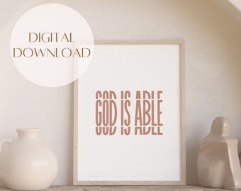 God is Able Digital Download Modern Scripture Decor | Etsy