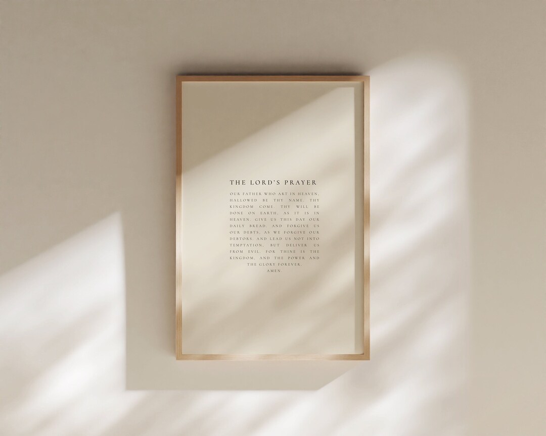 The Lord's Prayer Poster, Printed & Shipped, Minimal Bible Verse Prints ...