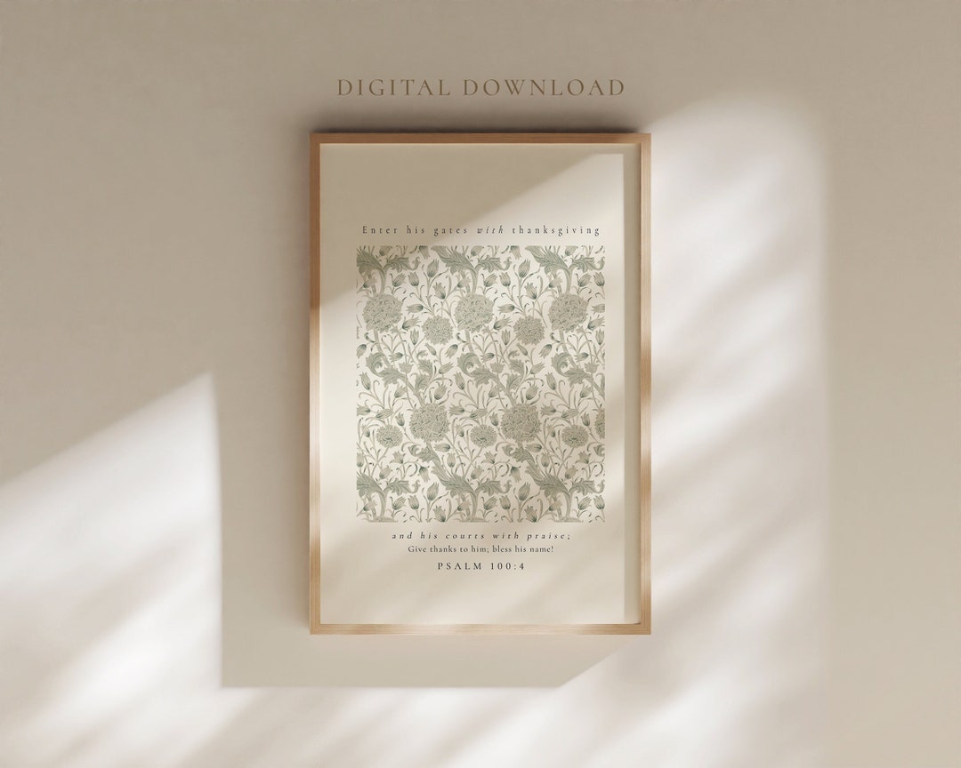 Psalm 100 Thanksgiving, Vintage Poster, Digital Download, Modern ...