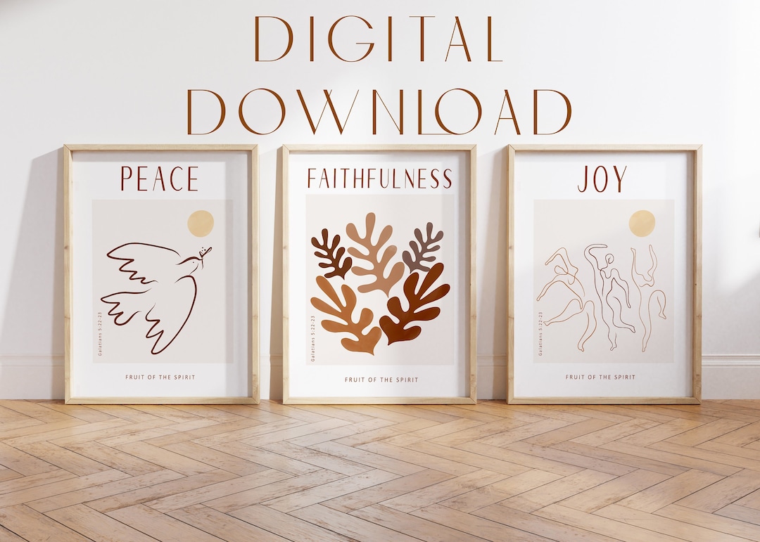 Set of 3 Fruit of the Spirit Printable Wall Art | Fall Digital Download ...
