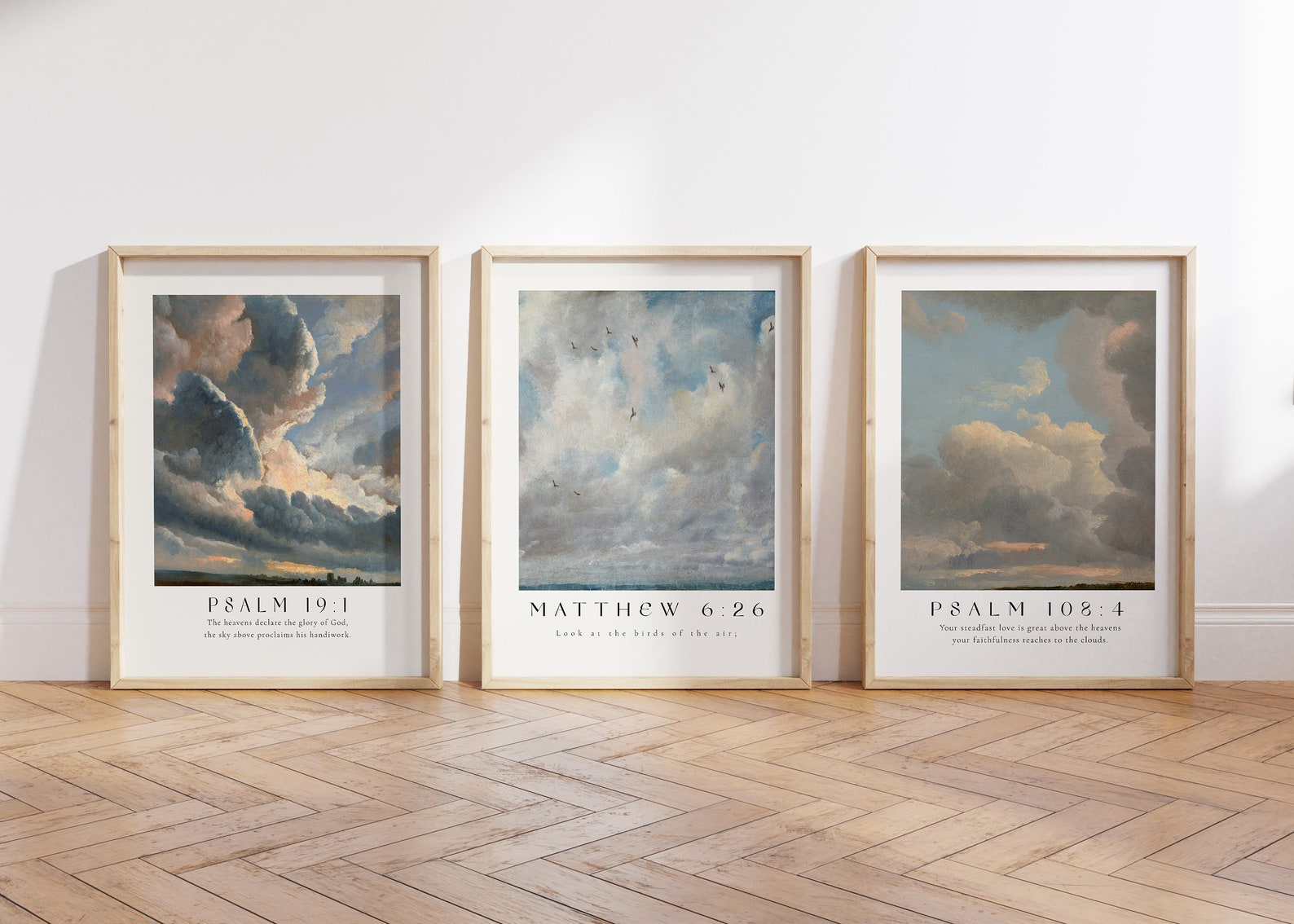 Bible Verse Prints Set of 3 Clouds Printed & Shipped Modern - Etsy UK