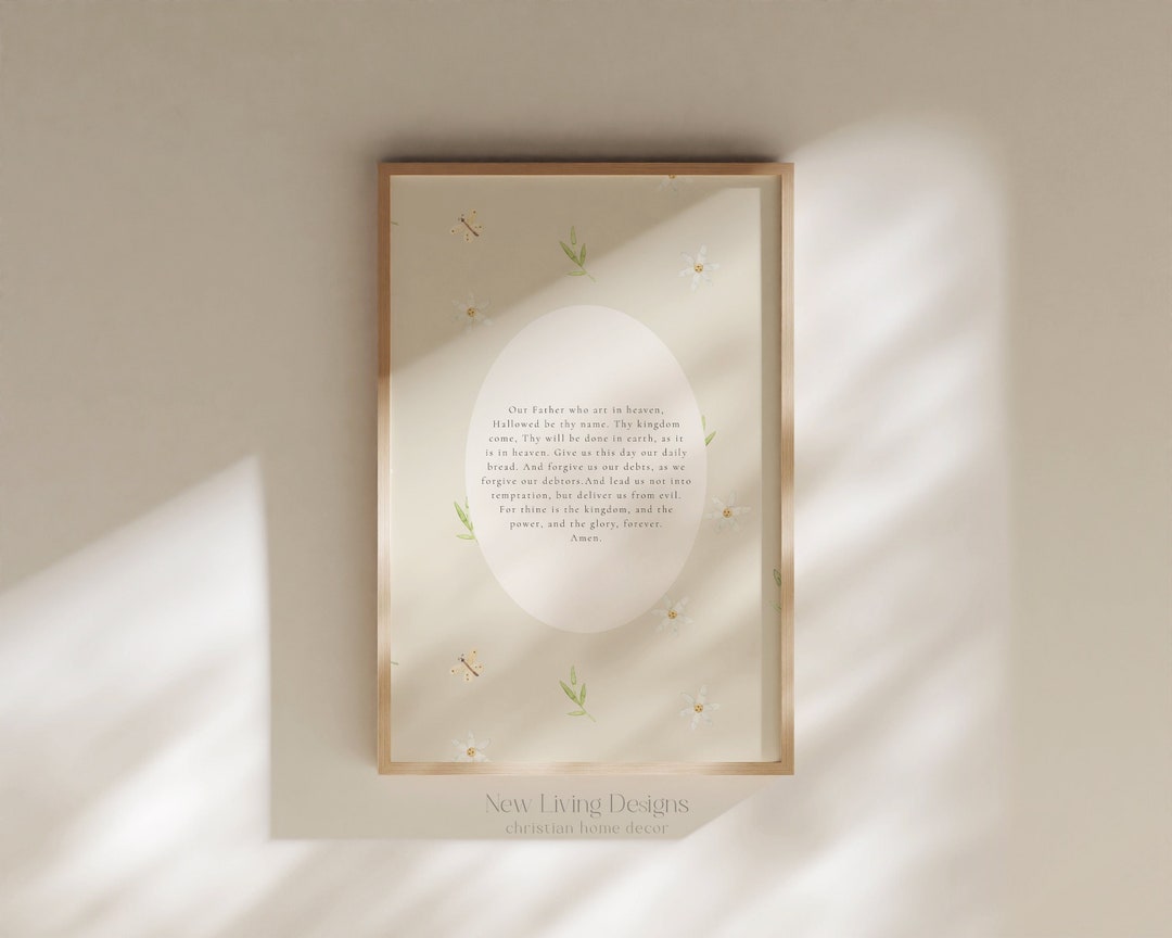 The Lord's Prayer Poster, Printed & Shipped, Minimal Bible Verse Prints ...