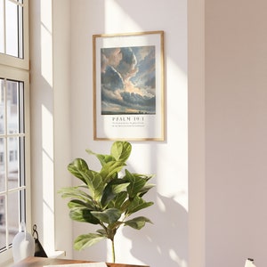 Psalm 19 the Heavens Declare the Glory of God Poster, Clouds Art, Bible ...