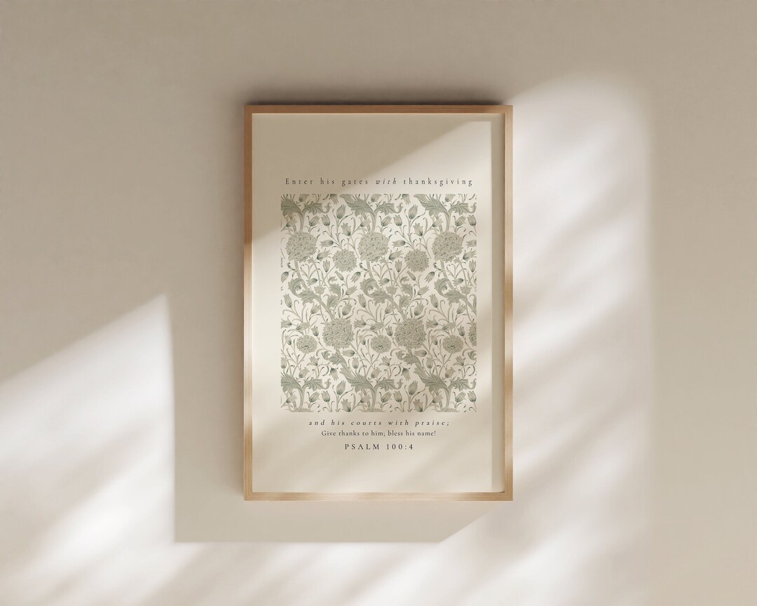Psalm 100 Thanksgiving, Vintage Poster, Printed & Shipped, Modern ...
