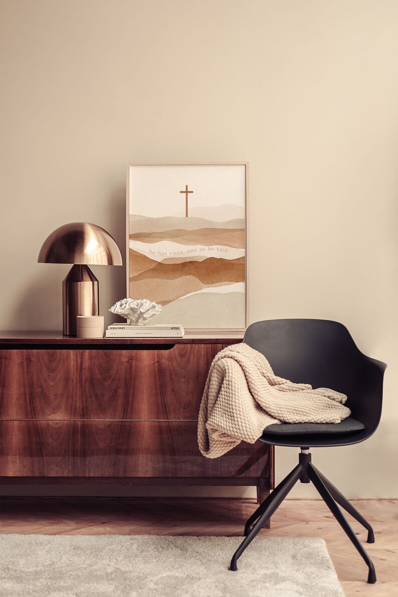 He Has Risen Poster | Printed & Shipped | Modern Scripture Décor ...