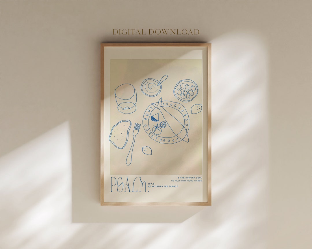 Psalm 107 Blue Digital Download | Modern Scripture Decor | Bible Verse ...