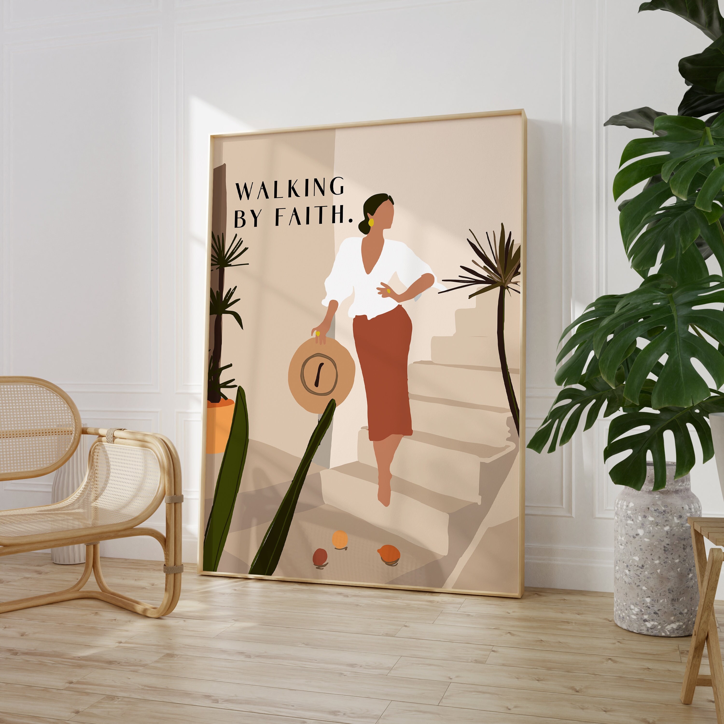 Walking by Faith Illustration Poster Printed & Shipped 2 - Etsy UK