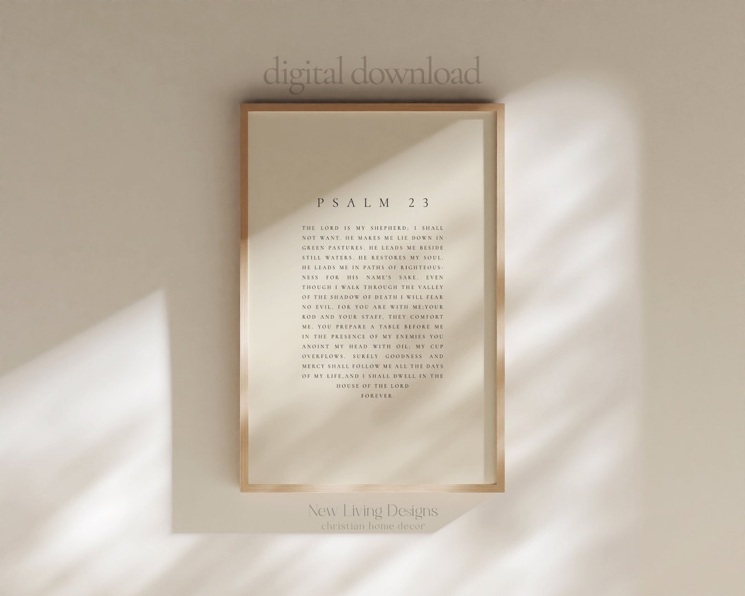 Psalm 23 Beige Poster Digital Download, Modern Scripture Decor, Bible ...