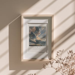 Psalm 19 the Heavens Declare the Glory of God Poster, Clouds Art, Bible ...