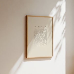 Psalm 23 Beige Poster Digital Download, Modern Scripture Decor, Bible ...