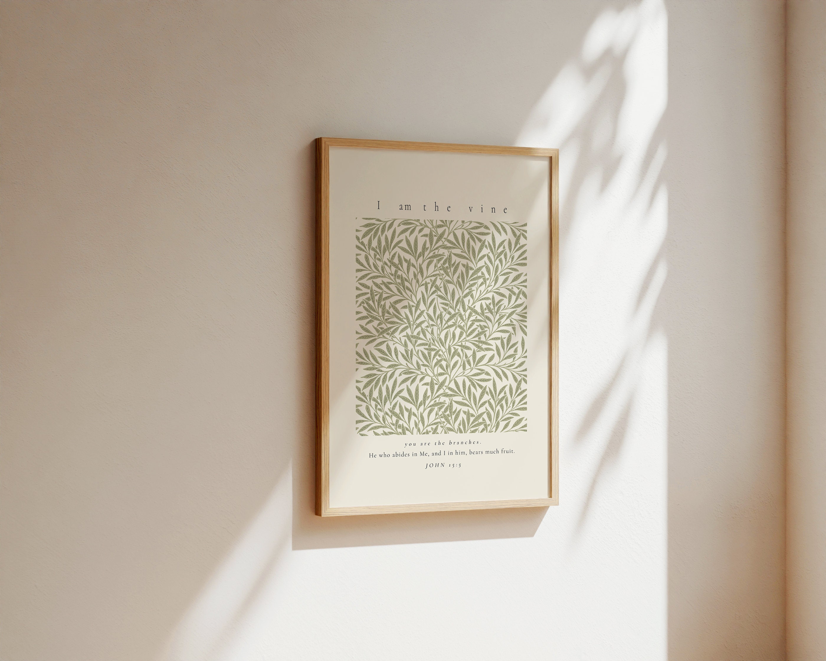 I Am the Vine Vintage Poster, Printed & Shipped, Modern Scripture Decor ...