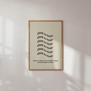 GOD IS LOVE Green Wavy Printed Poster |christian Aesthetic Faith Poster ...
