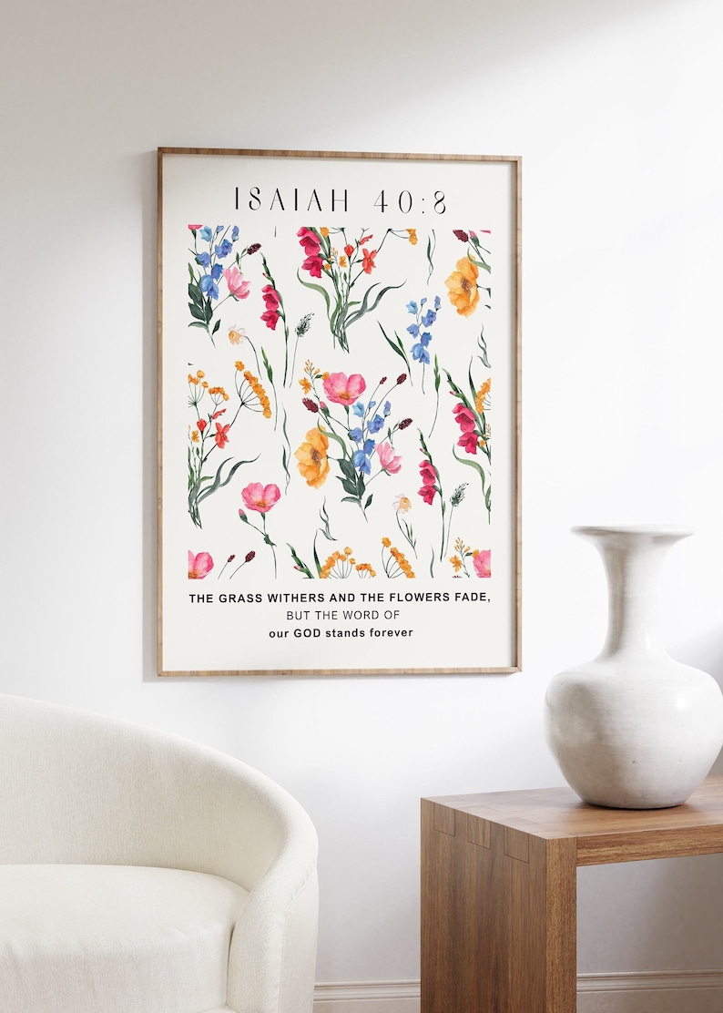 Isaiah 40 Floral Pattern Printed & Shipped Modern - Etsy