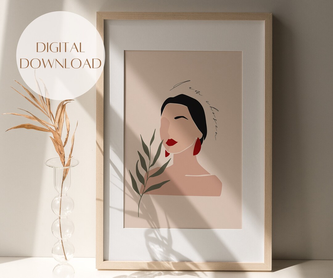 Modern Woman Art | Digital DOWNLOAD | Neutral Wall Art | Woman Wall Art ...