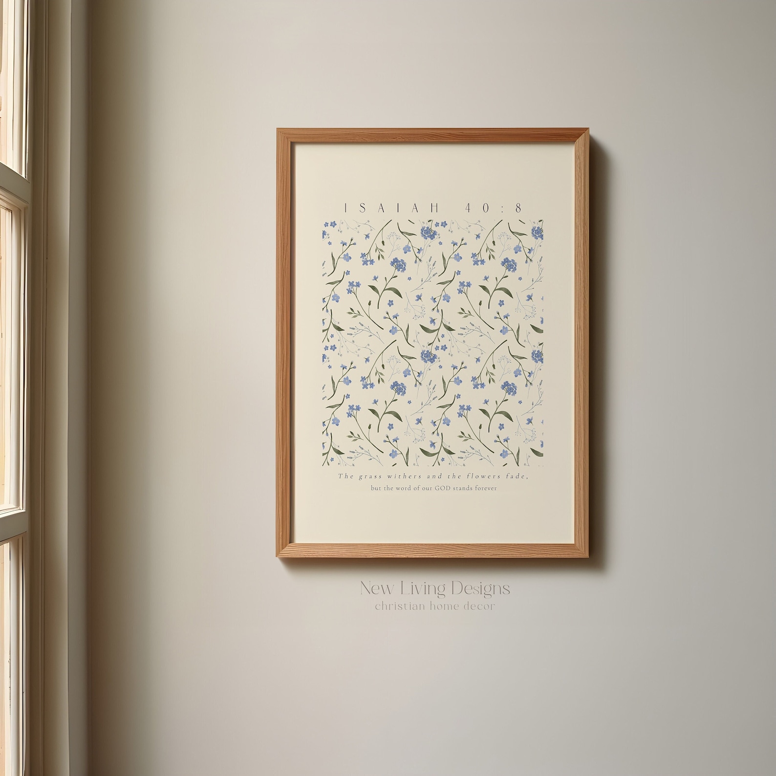 Isaiah 40 Blue Floral Pattern, Printed & Shipped, Modern Scripture ...