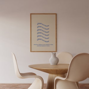 GOD IS LOVE Blue Printed & Shipped | Christian Aesthetic Faith Poster ...