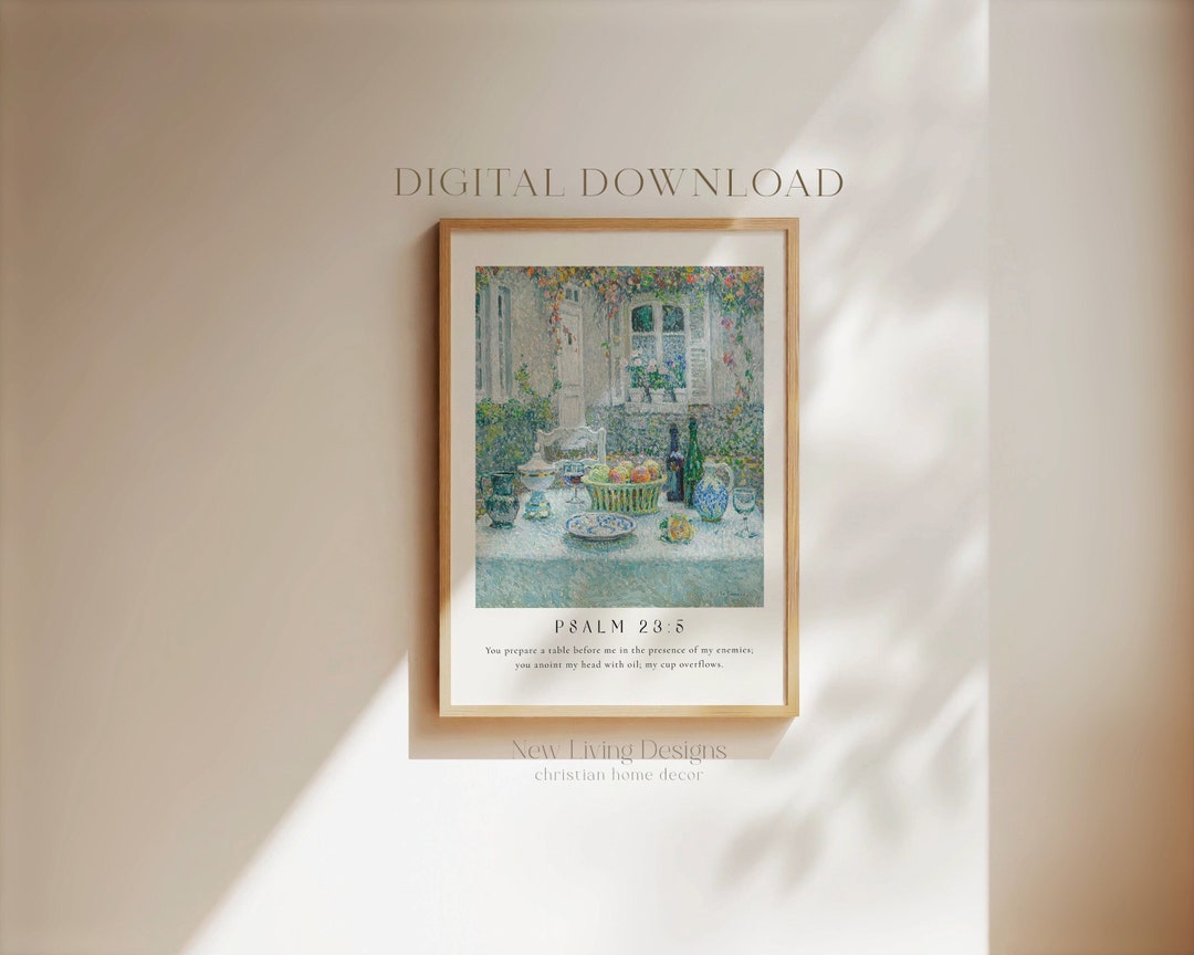Psalm 23 Poster, French Vintage Art, Digital Download, Monet, Modern ...