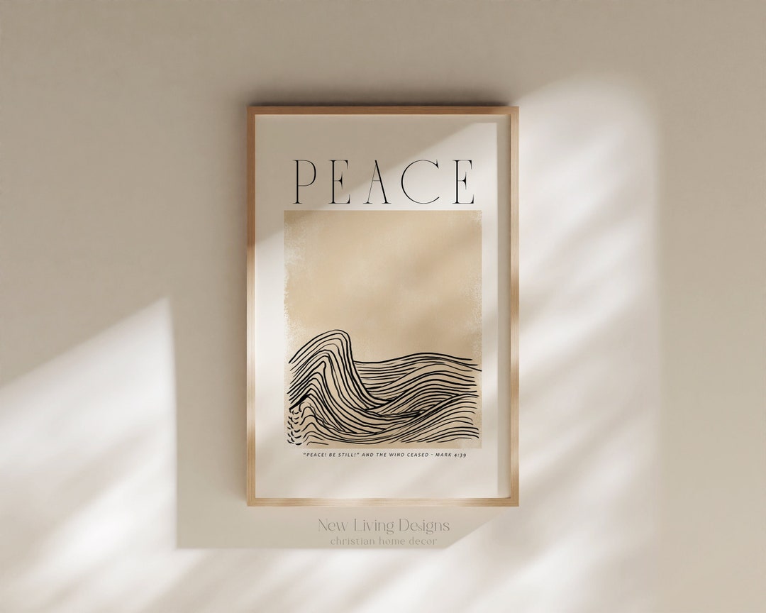 Peace Be Still Poster | Minimal Beige Art | Printed & Shipped | Modern ...