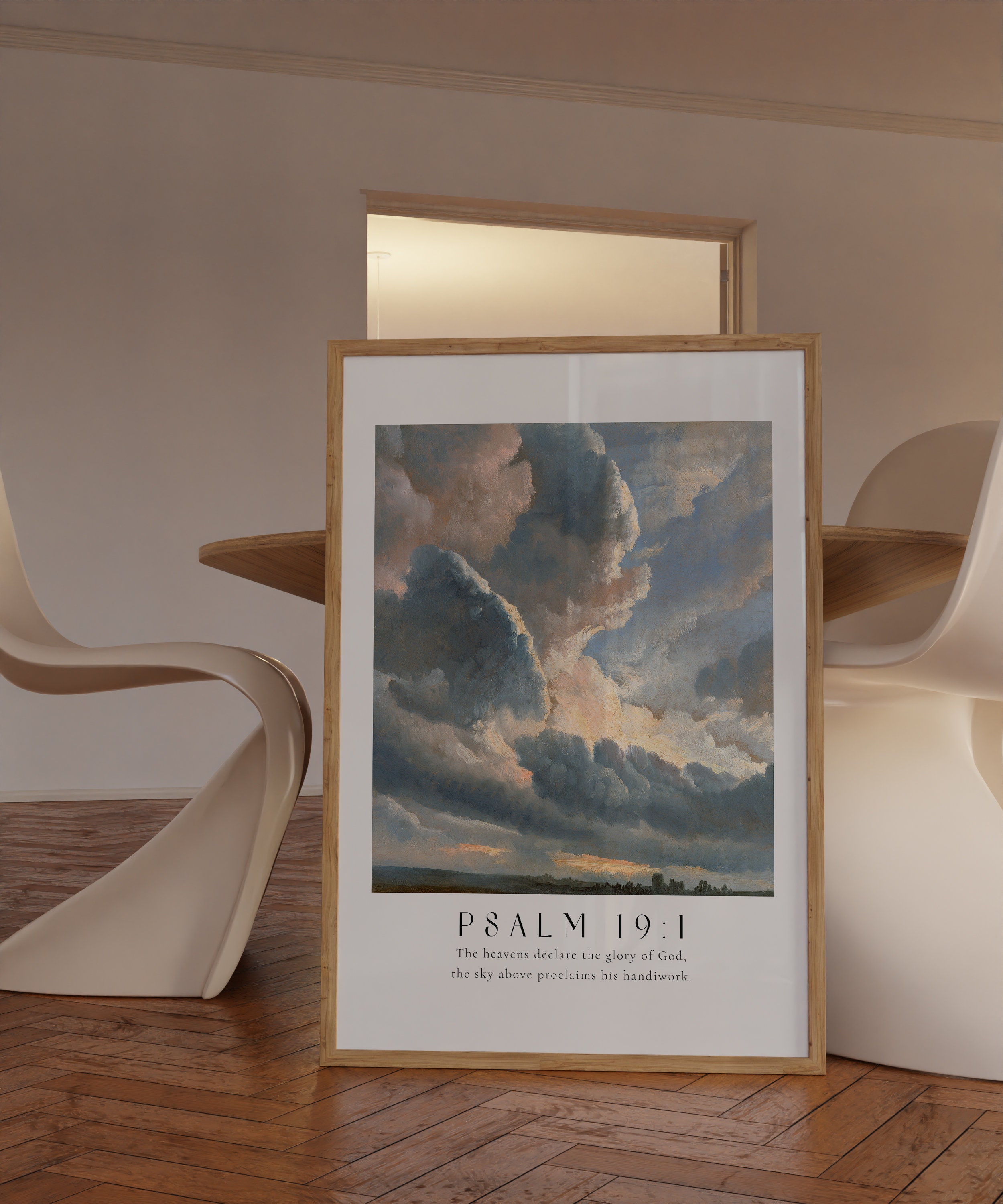 Psalm 19 the Heavens Declare the Glory of God Poster, Clouds Art, Bible ...