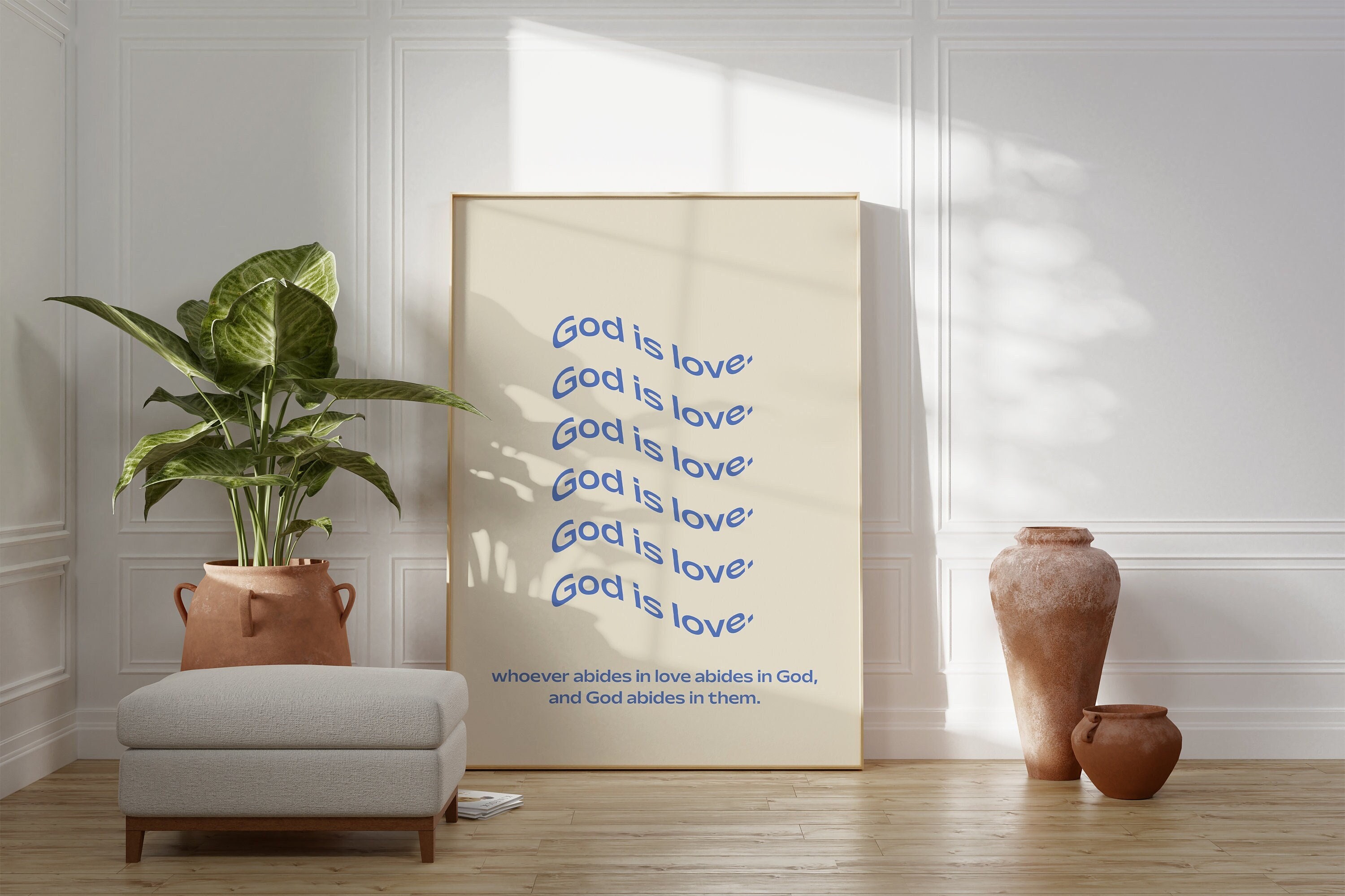 GOD IS LOVE Blue Printed & Shipped | Christian Aesthetic Faith Poster ...