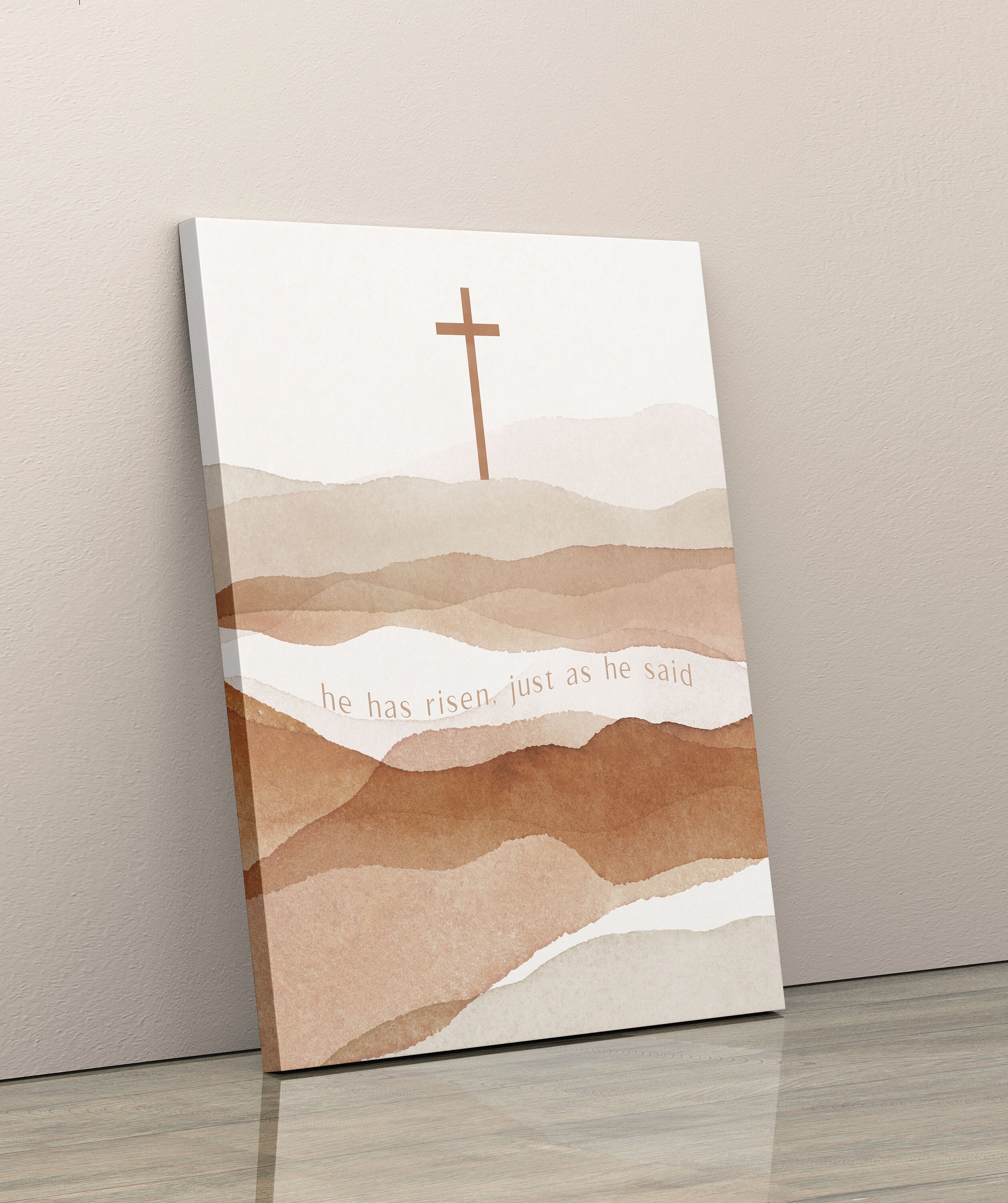 He Has Risen CANVAS Minimal Art Modern Scripture Decor - Etsy