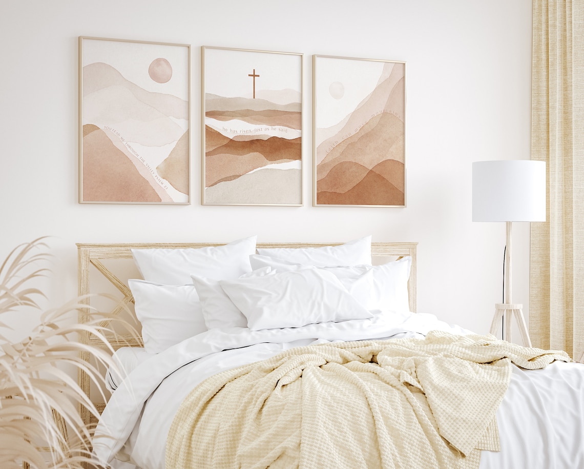 Set of 3 Faith Can Move Mountains Printable Wall Art Digital - Etsy