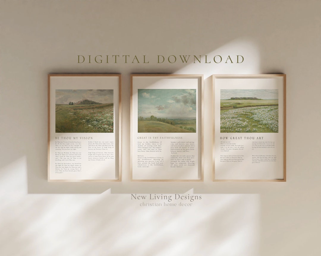 Set of 3 Hymn Collection Printable Wall Art | Digital Download | Modern ...