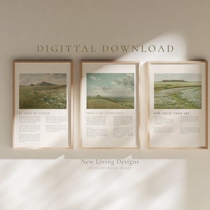 Set of 3 Hymn Collection Printable Wall Art | Digital Download | Modern ...