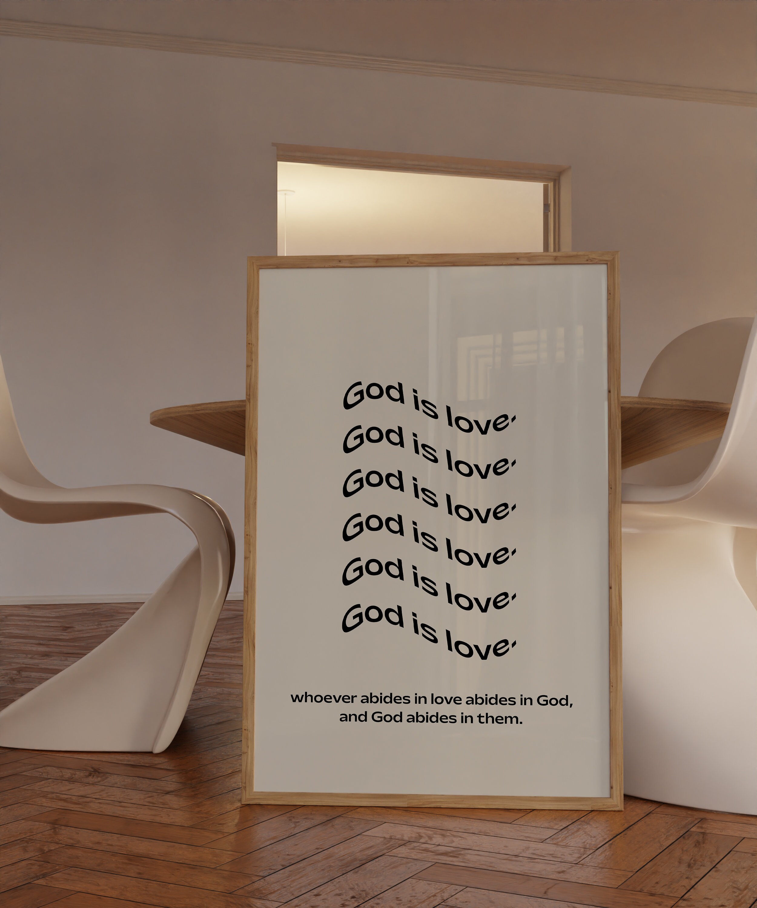 GOD IS LOVE Black Printed & Shipped | Christian Aesthetic Faith Poster ...